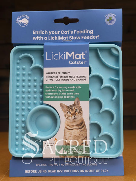 Lickimat Catster Slow Feeding Anti Anxiety Cat Food Bowl – Sacred Pet ...